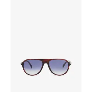 DB EYEWEAR BY DAVID BECKHAM Aviator-frame Acetate Sunglasses - Brown Horn