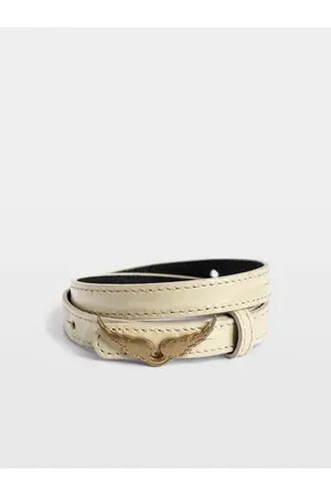 Zadig&Voltaire Croco-effect Leather Bracelet - Natural