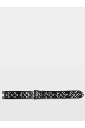 Zadig&Voltaire Starlight Eyelets Leather Belt - Black