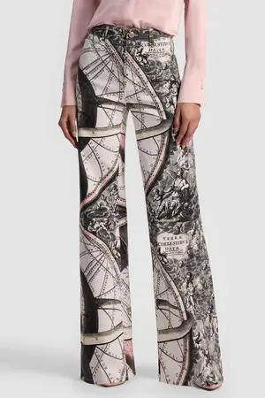 Alice + Olivia Printed Wide Leg Jean
