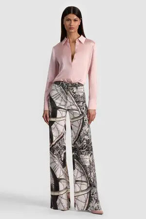 Alice + Olivia Printed Wide Leg Jean