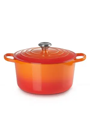 LE CREUSET Signature 6.5-quart Round Enamel Cast Iron Dutch Oven - Flame