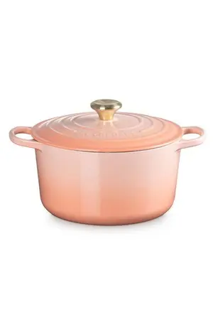 LE CREUSET Signature 6.5-quart Round Enamel Cast Iron Dutch Oven - Peche