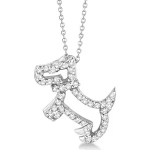 ALLUREZ Dog Pendant Necklace - Diamond