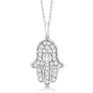 ALLUREZ Hamsa Hand Pendant Necklace - Diamond