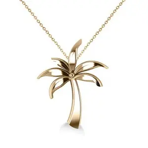 ALLUREZ 14k Palm Tree Pendant Necklace - Yellow Gold