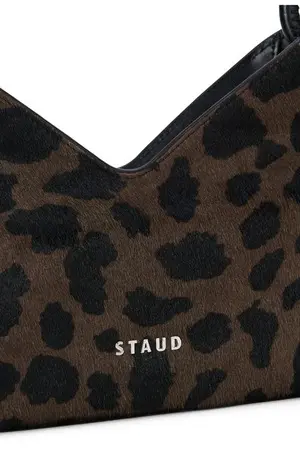 Staud Valerie Calf Hair Shoulder Bag - Leopard