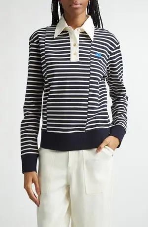 WALES BONNER Reflect Offset Stripe Polo