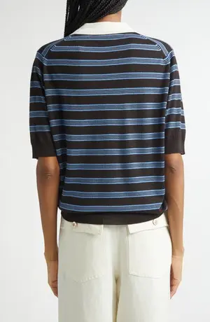 WALES BONNER Stripe Polo Sweater