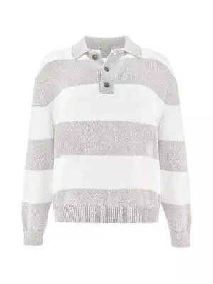 Paul & Shark Striped Knit Polo Shirt - Neutrals