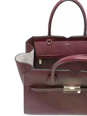 VALEXTRA Rectangle Leather Tote Bag - Red