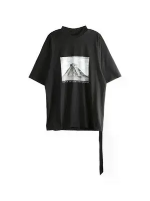 Rick Owens Temple Jumbo Ss T-shirt In Medium Weight Cotton Jersey - Black