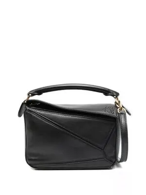 Loewe Mini Puzzle Leather Cross Body Bag - Black