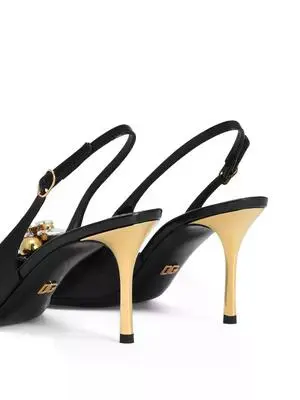 Dolce & Gabbana Crystal-embellished Slingback Pumps - Black