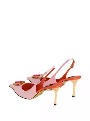 Dolce & Gabbana Satin Jewel Embellished Pumps - Pink