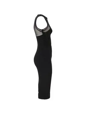 Elisabetta Franchi Knit Dress With Sheer Yoke And Geometric Detail