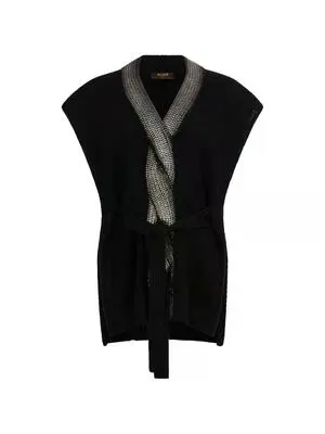 MOORER Braided-tie Knit Vest
