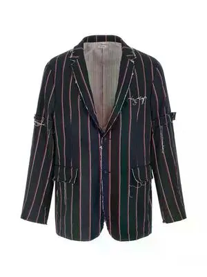 Thom Browne Striped Fringed Blazer