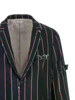 Thom Browne Striped Fringed Blazer