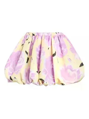 PATOU Floral-print Mini Skirt With Elasticated Waist - Yellow