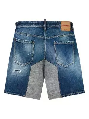 Dsquared2 Medium Wash Ripped Hybrid Shorts