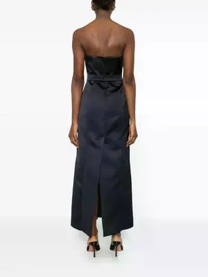 P.a.r.o.s.h Strapless Midi Dress With Bow Detail - Blue
