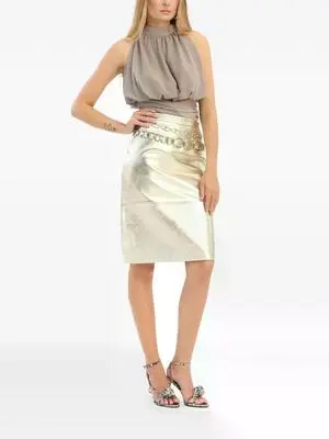 ROTATE BY BIRGER CHRISTENSEN Leather Midi Skirt