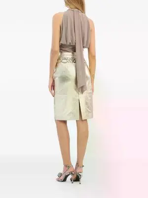 ROTATE BY BIRGER CHRISTENSEN Leather Midi Skirt