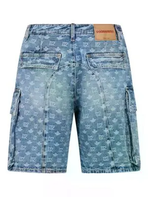 Dsquared2 Monogram Denim Cargo Shorts