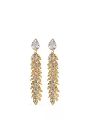 FREYA ROSE Crystal Long Drop Earrings - Gold