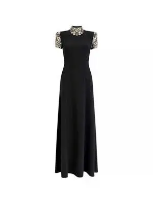 Jenny Packham Pricile Embellished Collar Dress