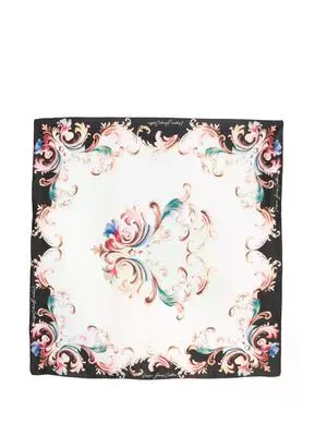 Versace Floral-print Scarf - White
