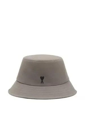 AMI Paris De Coeur Embroidered Bucket Hat - Grey