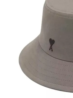 AMI Paris De Coeur Embroidered Bucket Hat - Grey