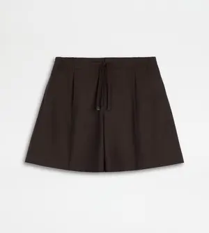 TOD'S Wool Shorts With Drawstring - Brown