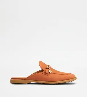 TOD'S Nubuck Mules - Orange