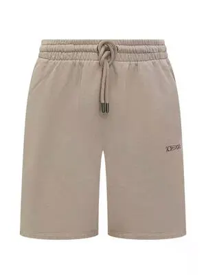 Off-White Heraldic Print Drawstring Shorts