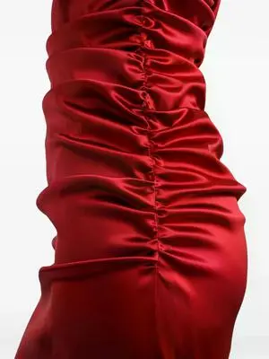 Dolce & Gabbana Stretch Satin Fitted Dress - Red