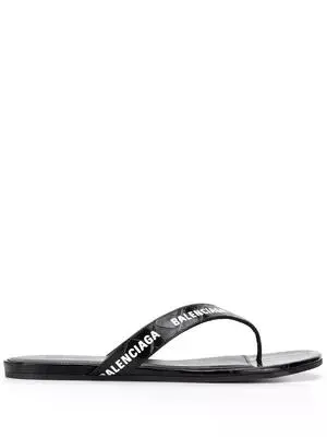 Balenciaga Crocodile Effect Logo Sandals