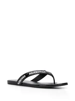 Balenciaga Crocodile Effect Logo Sandals