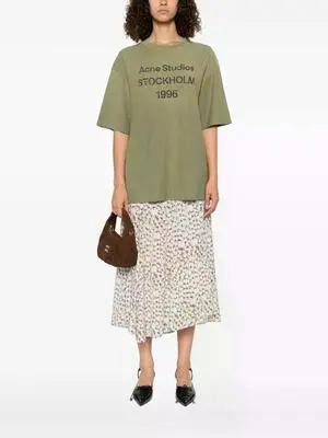 Acne Studios Logo-print Cotton-hemp T-shirt - Green
