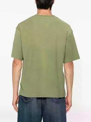 Acne Studios Logo-print Cotton-hemp T-shirt - Green