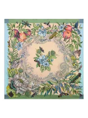 Etro Floral Silk Scarf - Neutrals