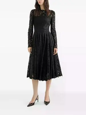 Dolce & Gabbana Lace Long-sleeve Midi Dress - Black