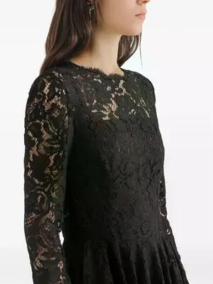 Dolce & Gabbana Lace Long-sleeve Midi Dress - Black