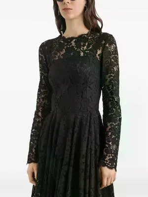 Dolce & Gabbana Lace Long-sleeve Midi Dress - Black