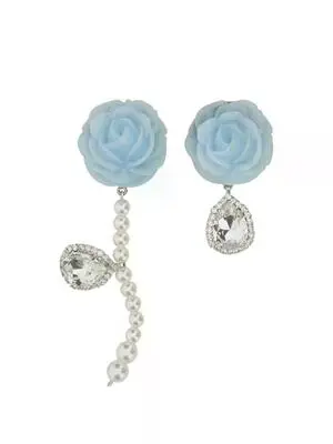 Magda Butrym Embellished Flower Drop Earrings - Silver