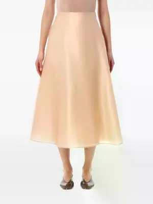 Alberta Ferretti Organza A-line Midi Skirt - Neutrals