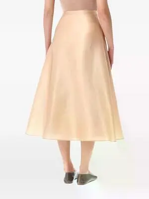 Alberta Ferretti Organza A-line Midi Skirt - Neutrals