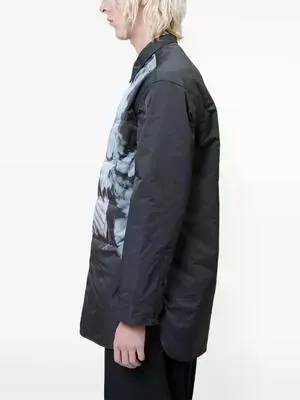 Yohji Yamamoto Padded Printed Long Sleeve Shirt - Black